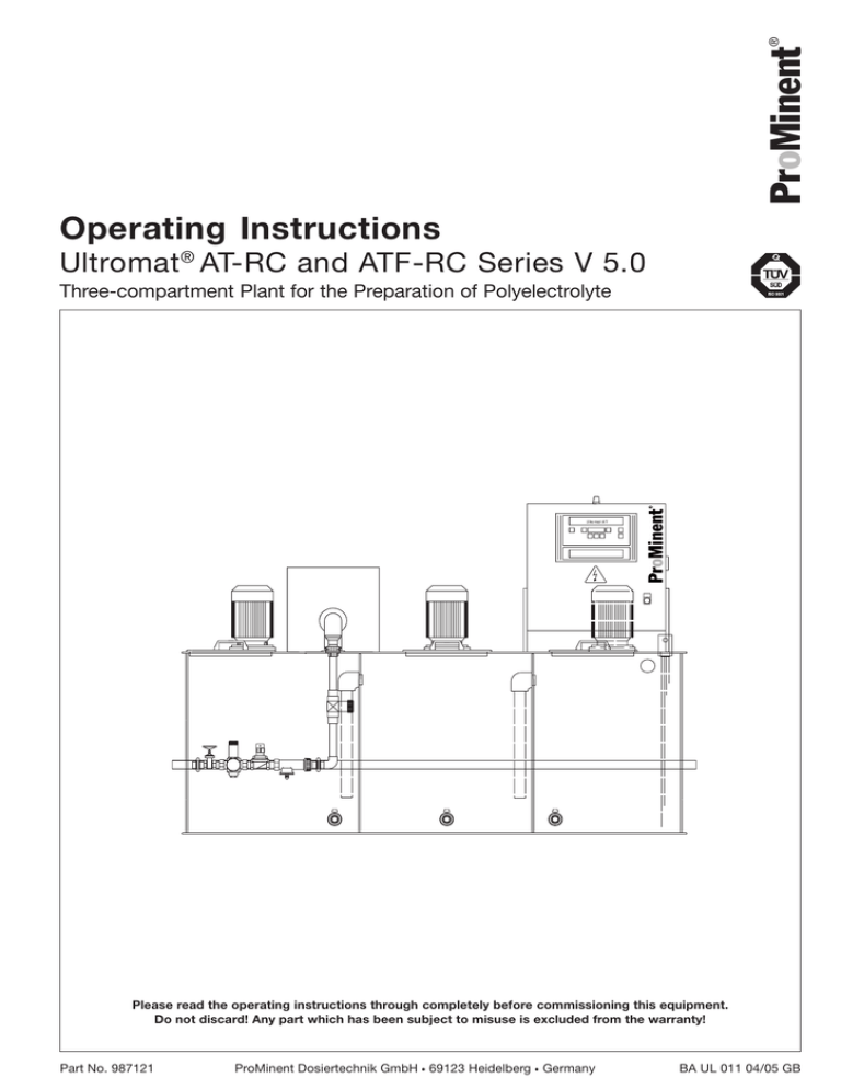 Ultromat AT-RC/ATF-RC Operating Instructions
