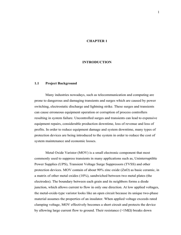 1 CHAPTER 1 INTRODUCTION 1.1 Project Background Many