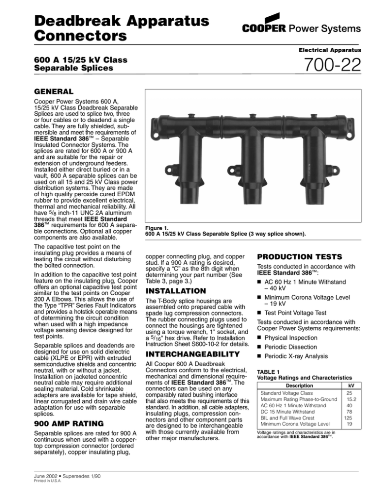 Deadbreak Apparatus Connectors