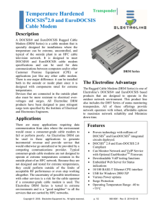 Cisco Model DPC3000 DOCSIS 3.0 Cable Modem Data Sheet