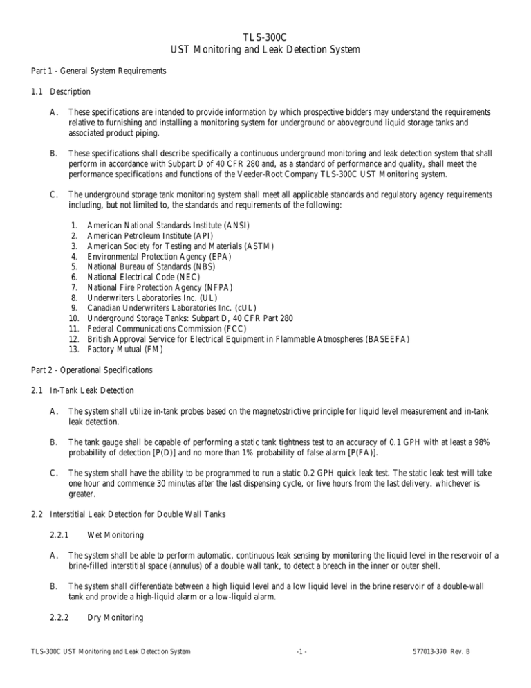 TLS-300C UST Monitoring and Leak Detection System - Veeder-Root