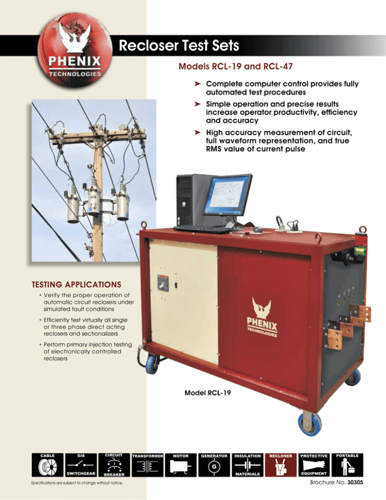 Recloser Test Sets - Phenix Technologies