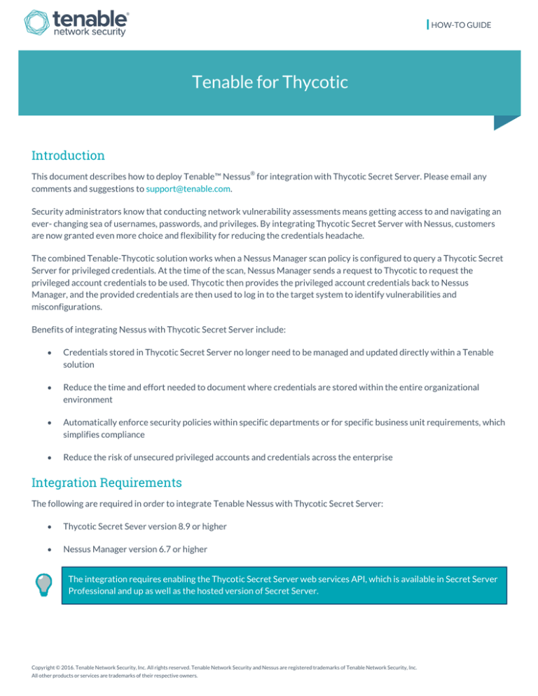 How-to Guide - Tenable Network Security