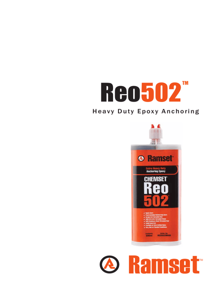 Ramset Reo502 Epoxy Anchoring: Technical Data & Design Guide