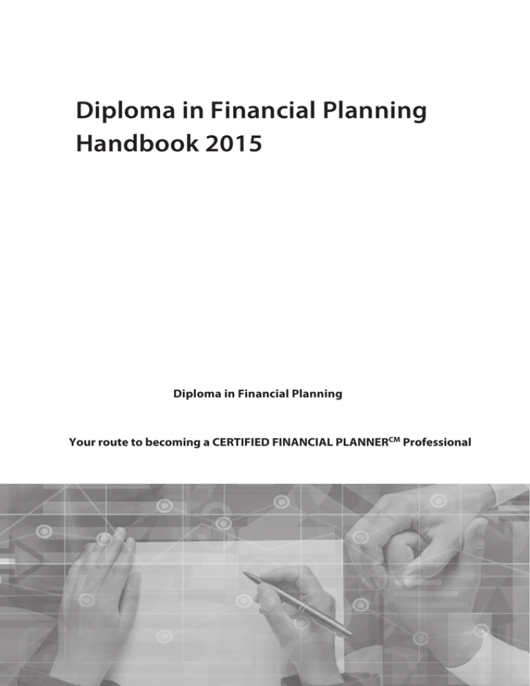 Diploma In Financial Planning Handbook Diploma In Financial Planning Handbook