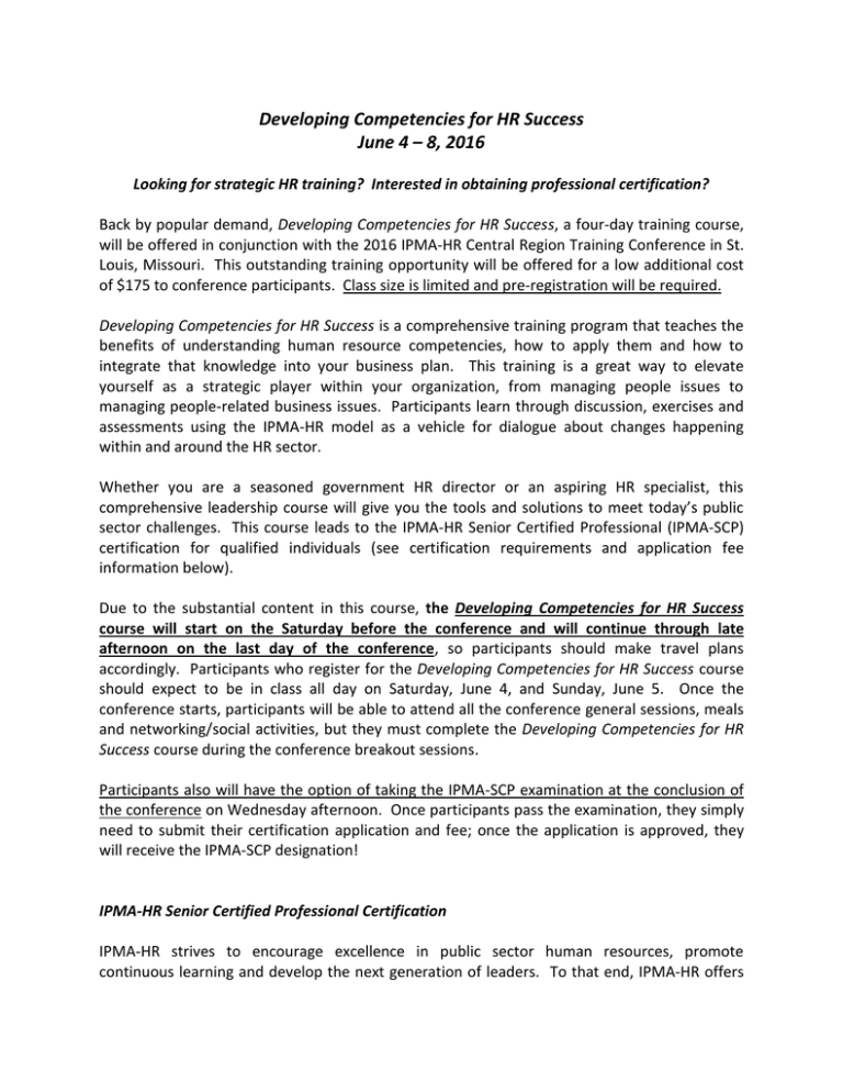 HR Competencies Course - IPMA