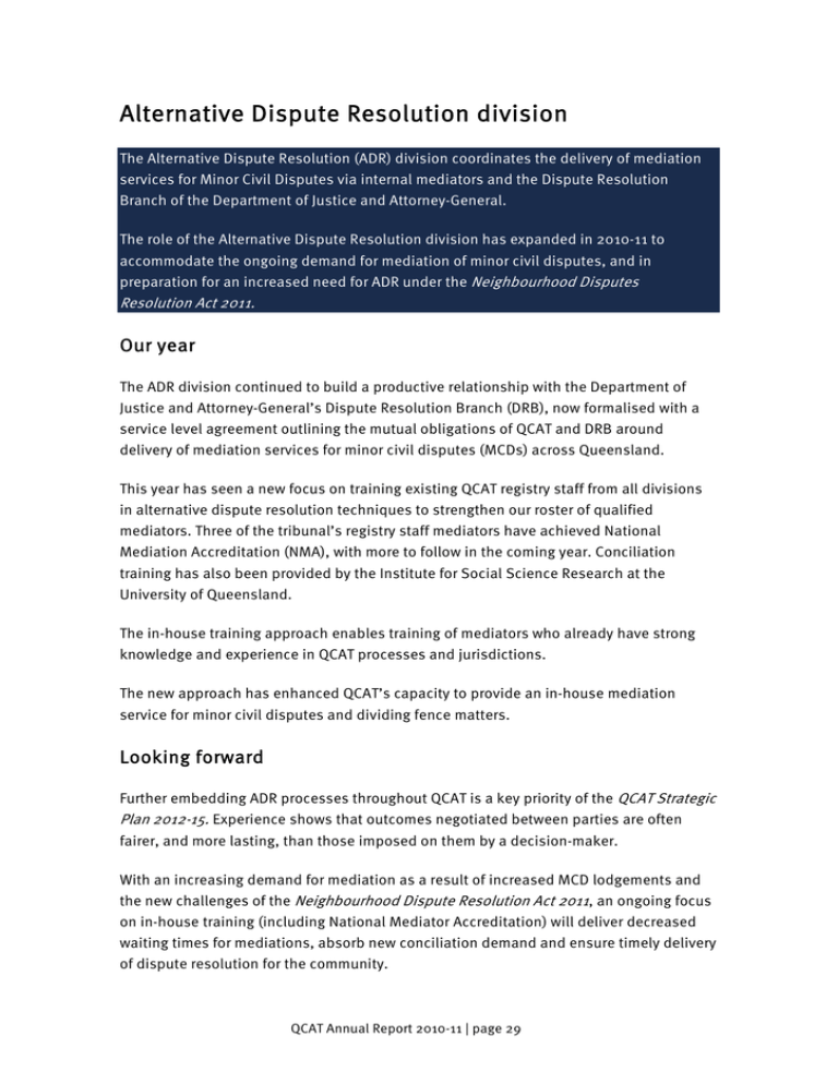 Alternative Dispute Resolution division