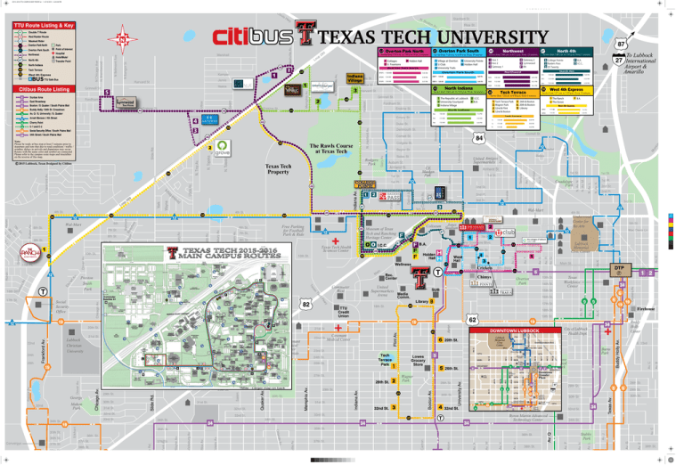 Texas Tech University Campus Map & Bus Routes
