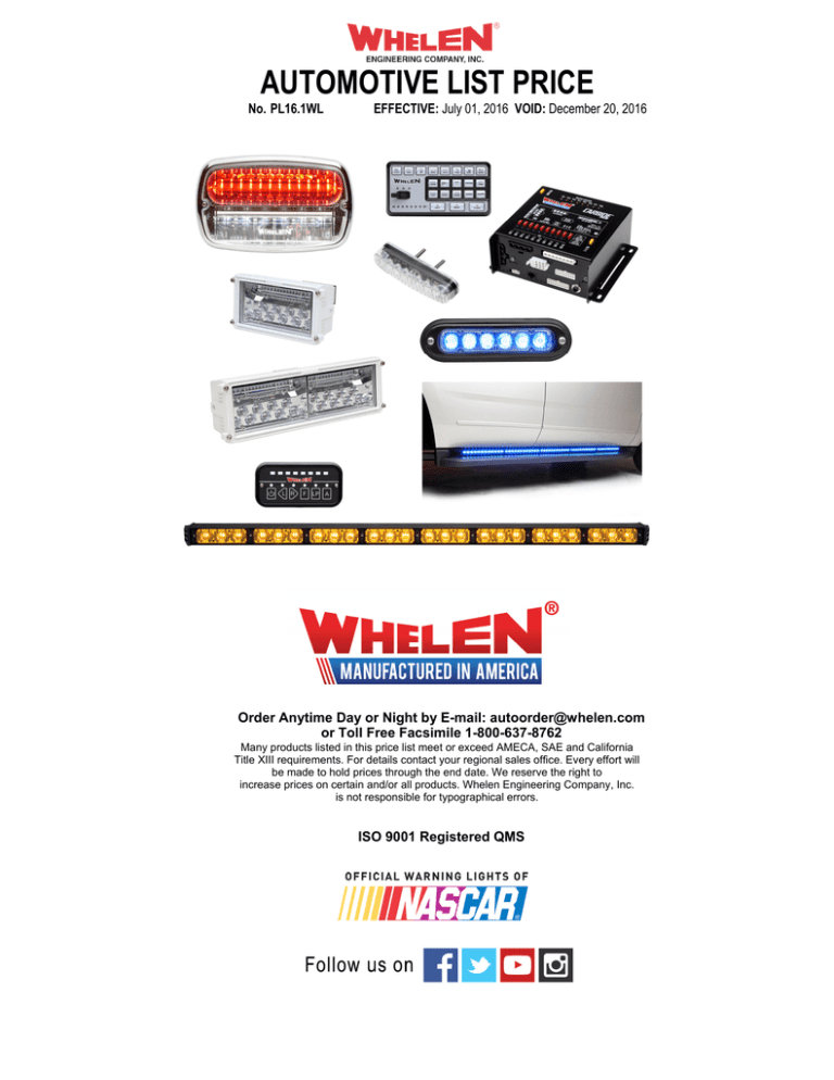 01 Automotive Price List 16.1