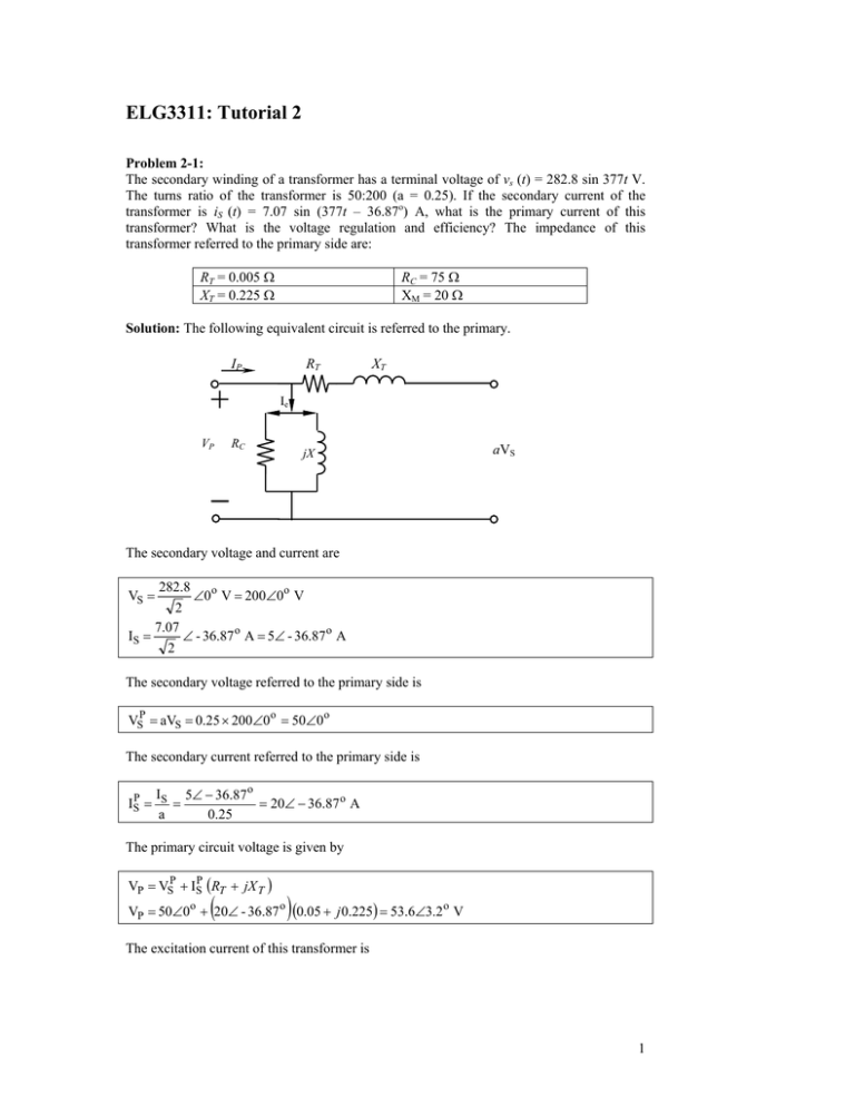 Transformer Analysis Tutorial: Voltage, Regulation, Efficiency
