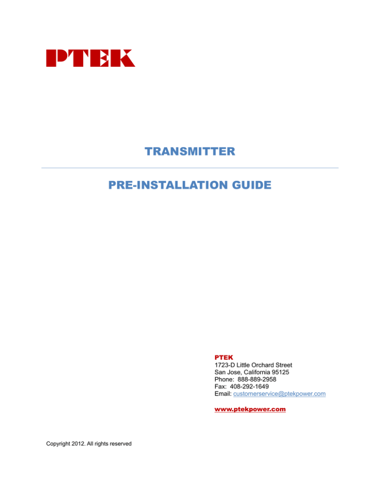 Pre-Installation Guide