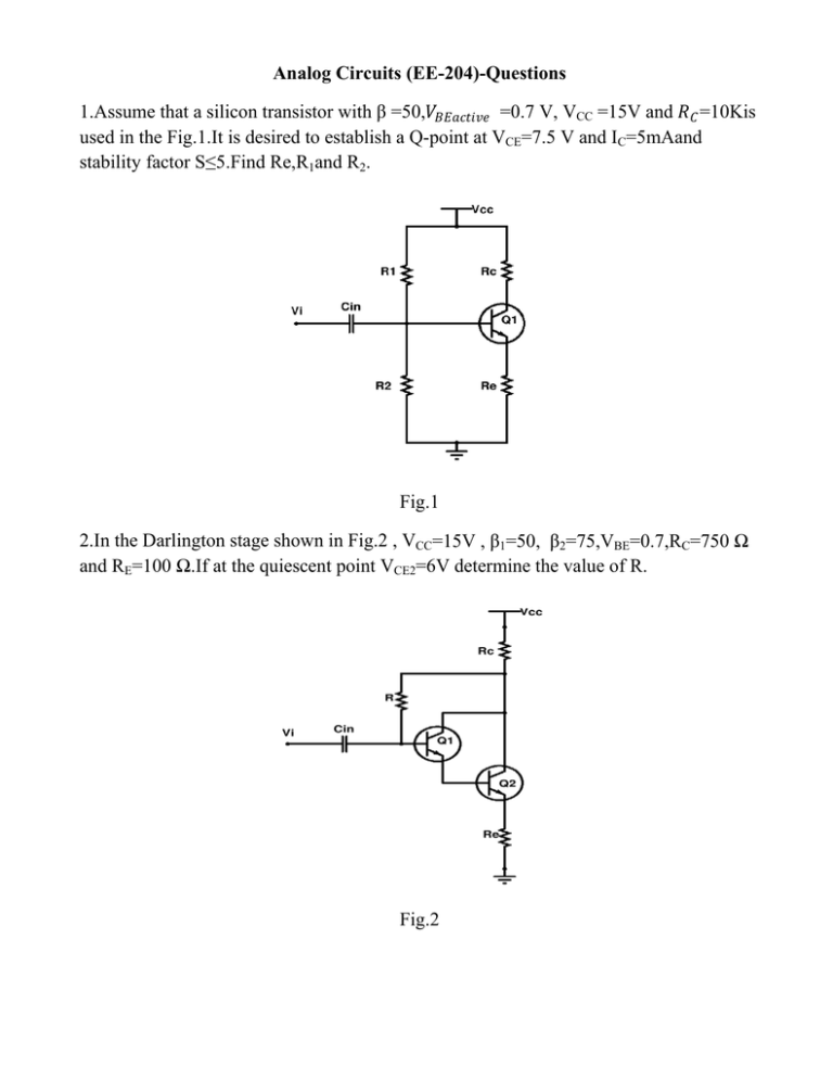 Analog Circuits Exam Questions