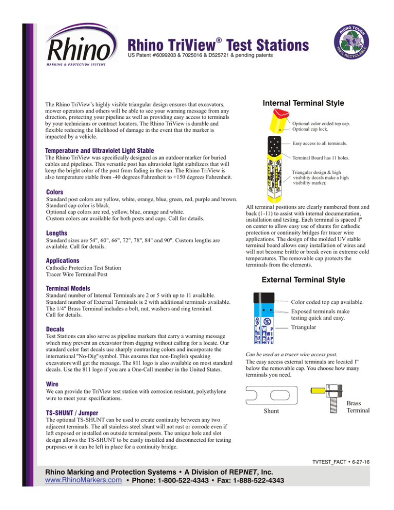 Rhino TriView Test Stations - Rhino Marking and Protection Systems