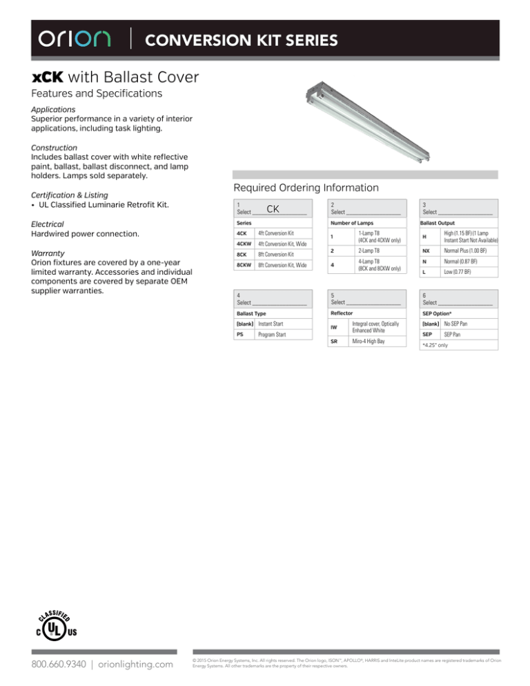 CONVERSION KIT SERIES xCK with Ballast Cover