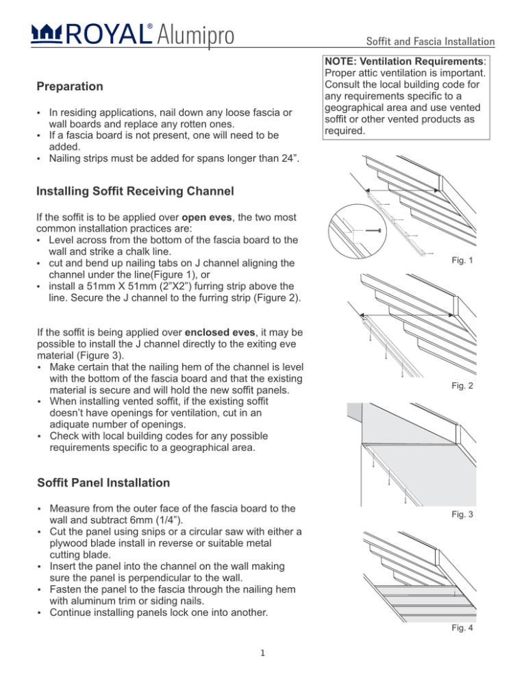 Royal Alumipro Installation Guide Soffit Fascia