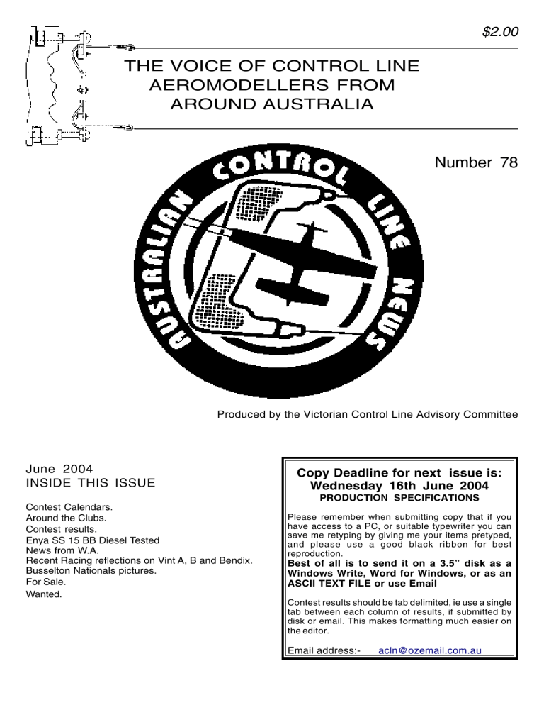Control Line Aeromodelling Newsletter - June 2004