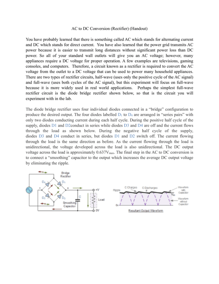 AC to DC Rectifier Lab: Build & Test a Diode Bridge