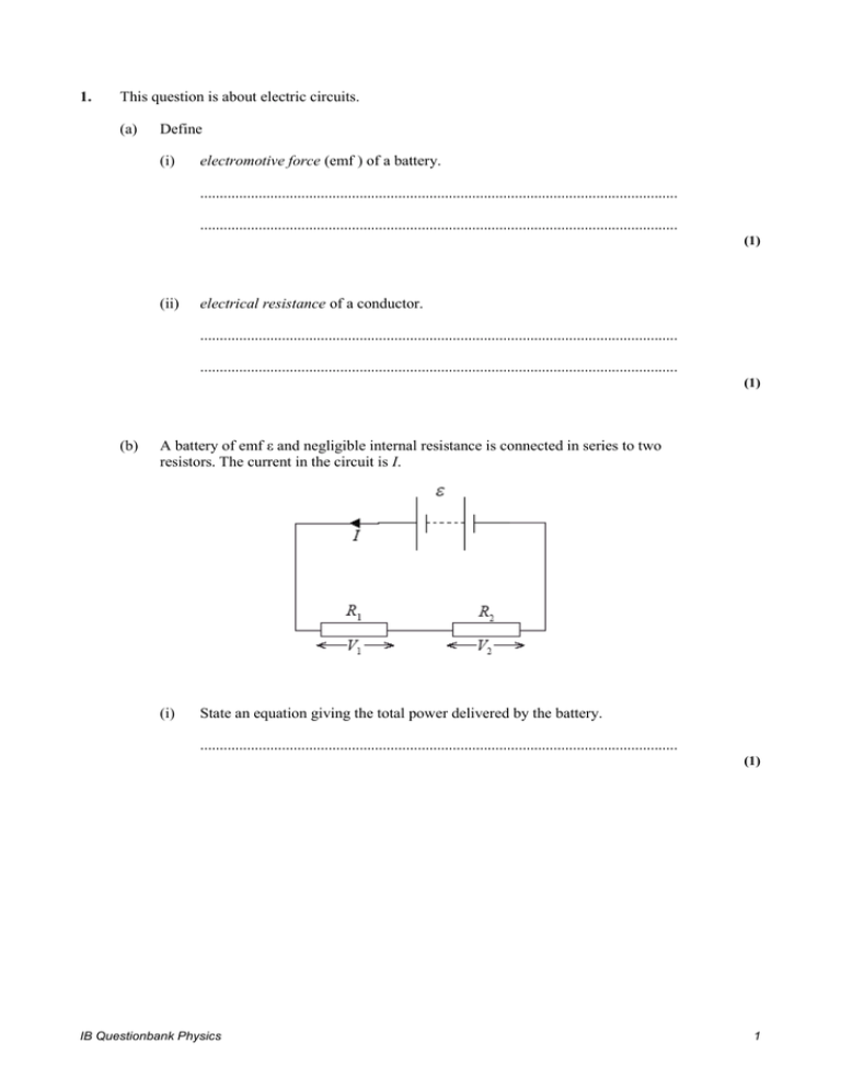 Electric Circuits Exam Questions