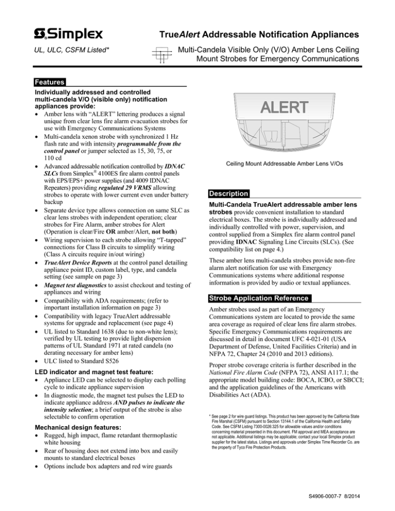 TrueAlert Addressable Notification Appliances