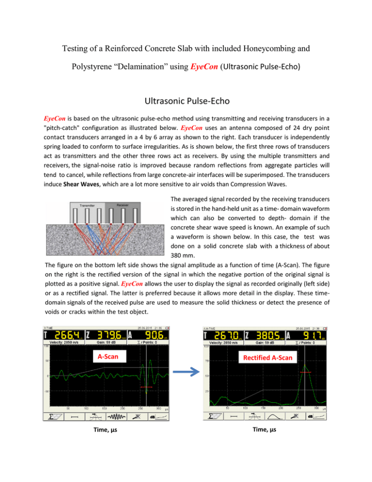 Testing Of A Reinforced Concrete Slab Ultrasonic Pulse Echo
