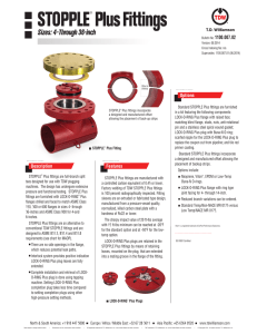 STOPPLE Fittings & Split Tees: Sizes, Dimensions, Specs