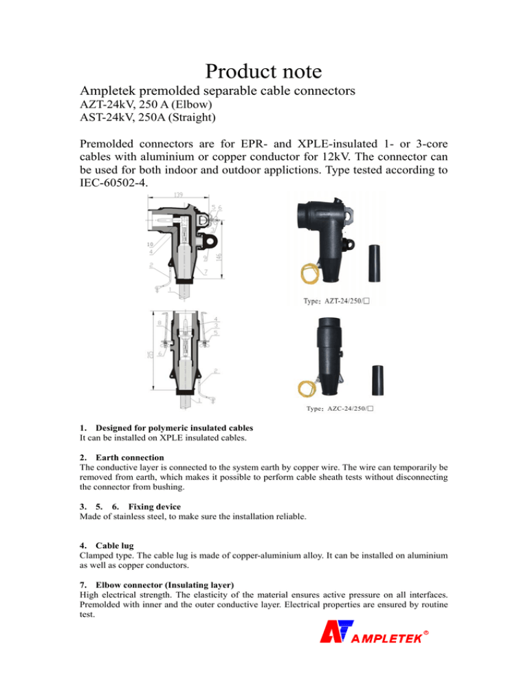 Ampletek Cable Connectors: AZT-24kV & AST-24kV Product Note