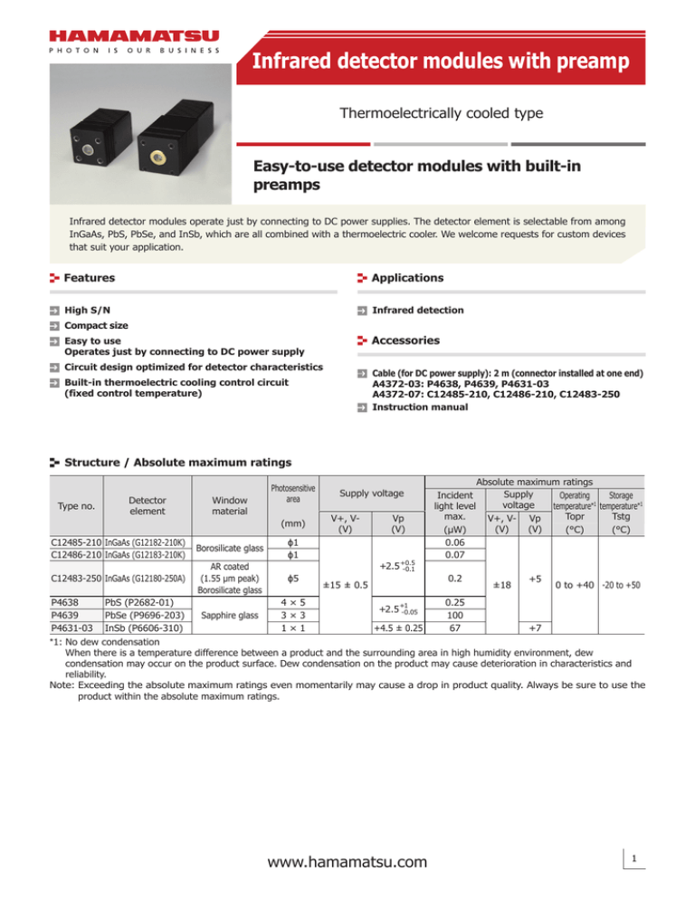 Infrared detector modules with preamp