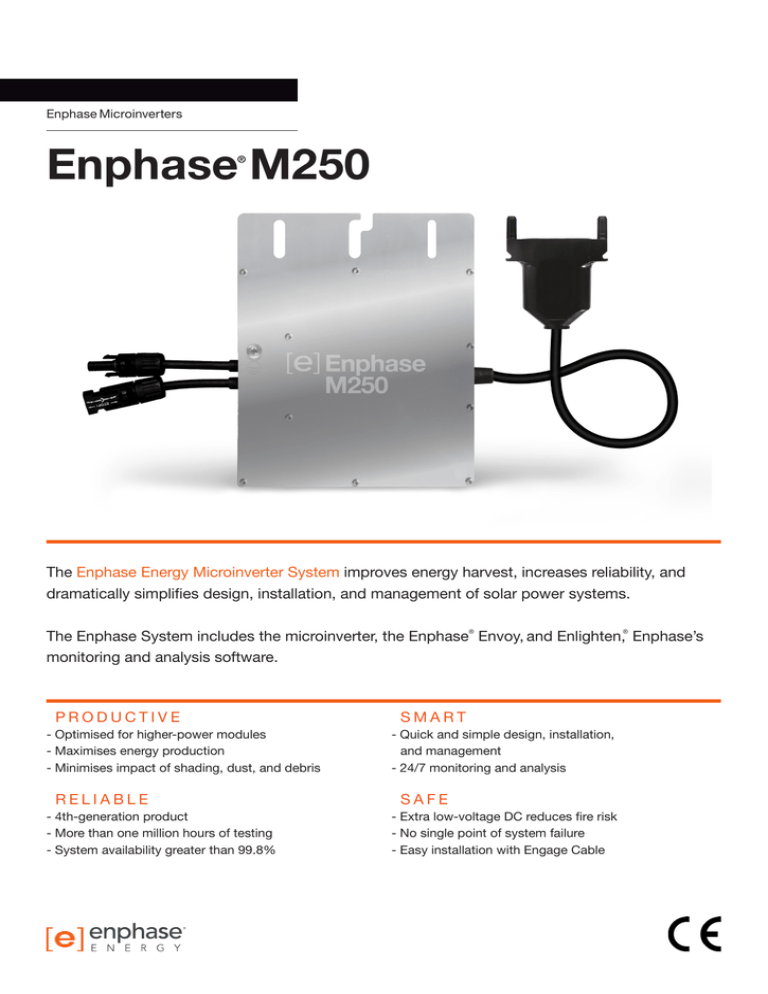 Enphase M250 Microinverter Datasheet: Specs & Features