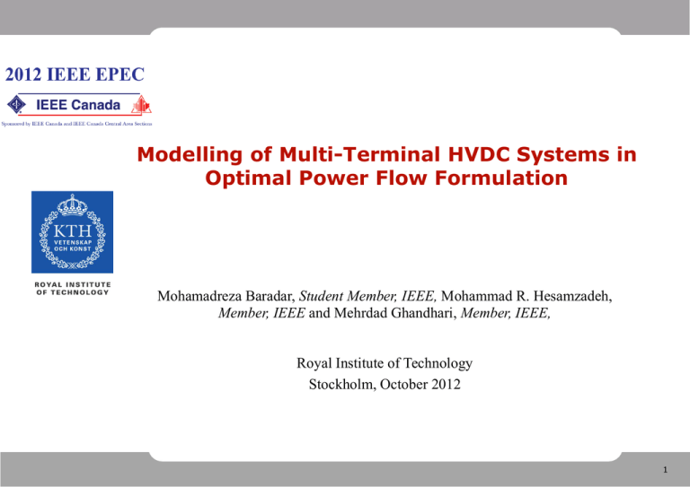 Modelling Of Multi Terminal Hvdc Systems In Optimal Power Flow