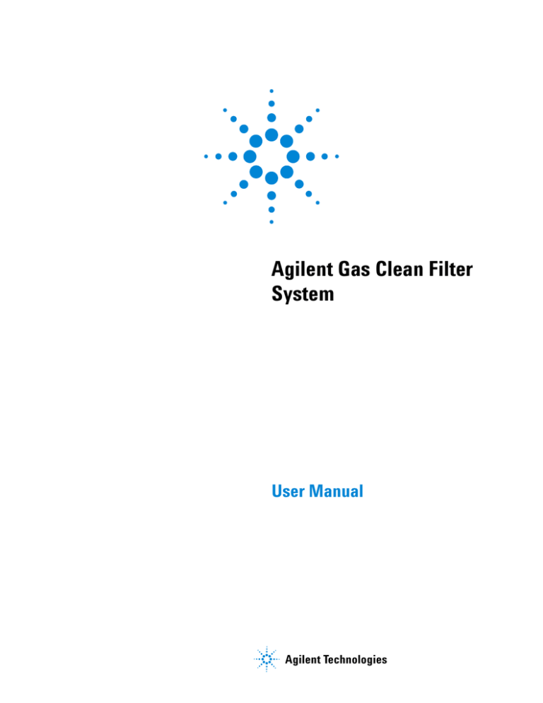 Agilent Gas Clean Filter System User Manual