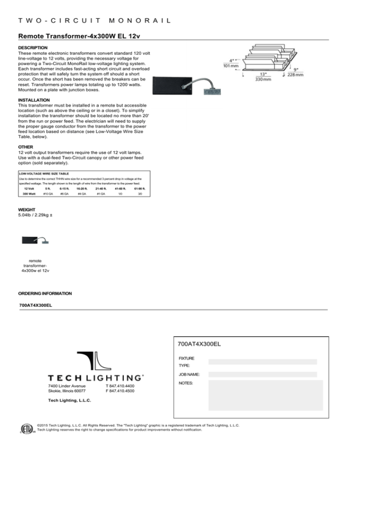 Spec Sheet - Villa Lighting