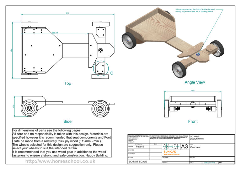 Go Kart Design Technical Drawing
