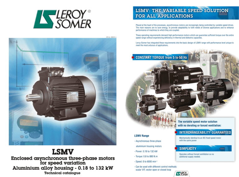 Asynchronous LSMV motors for speed variation