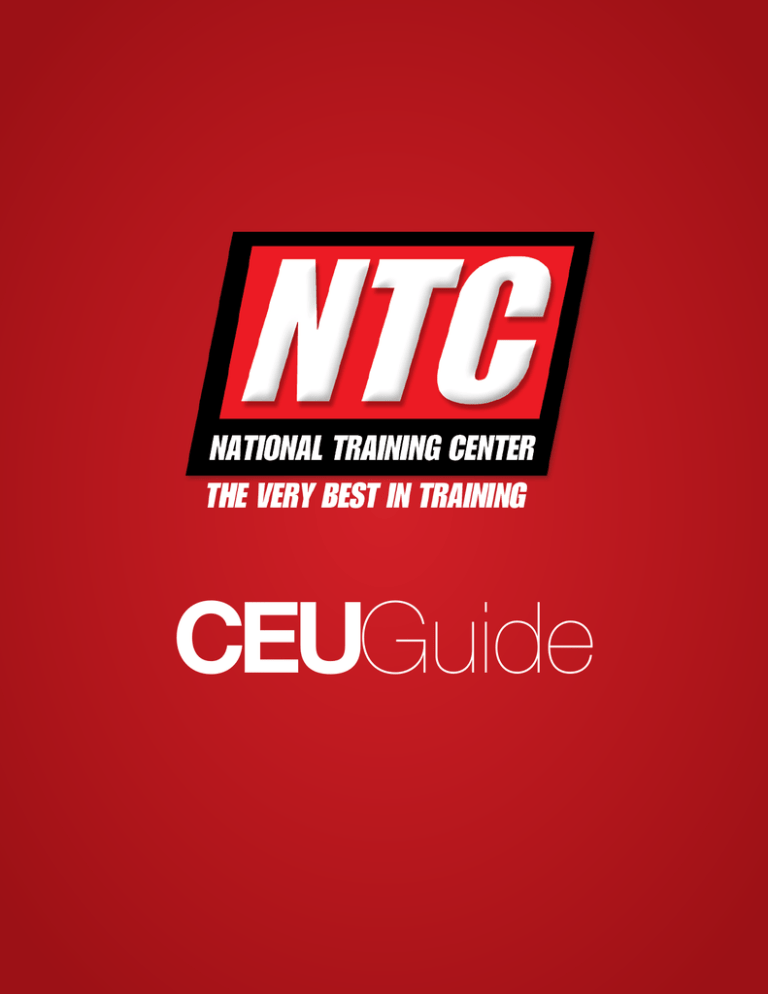NTC CEU Guide - National Training Center