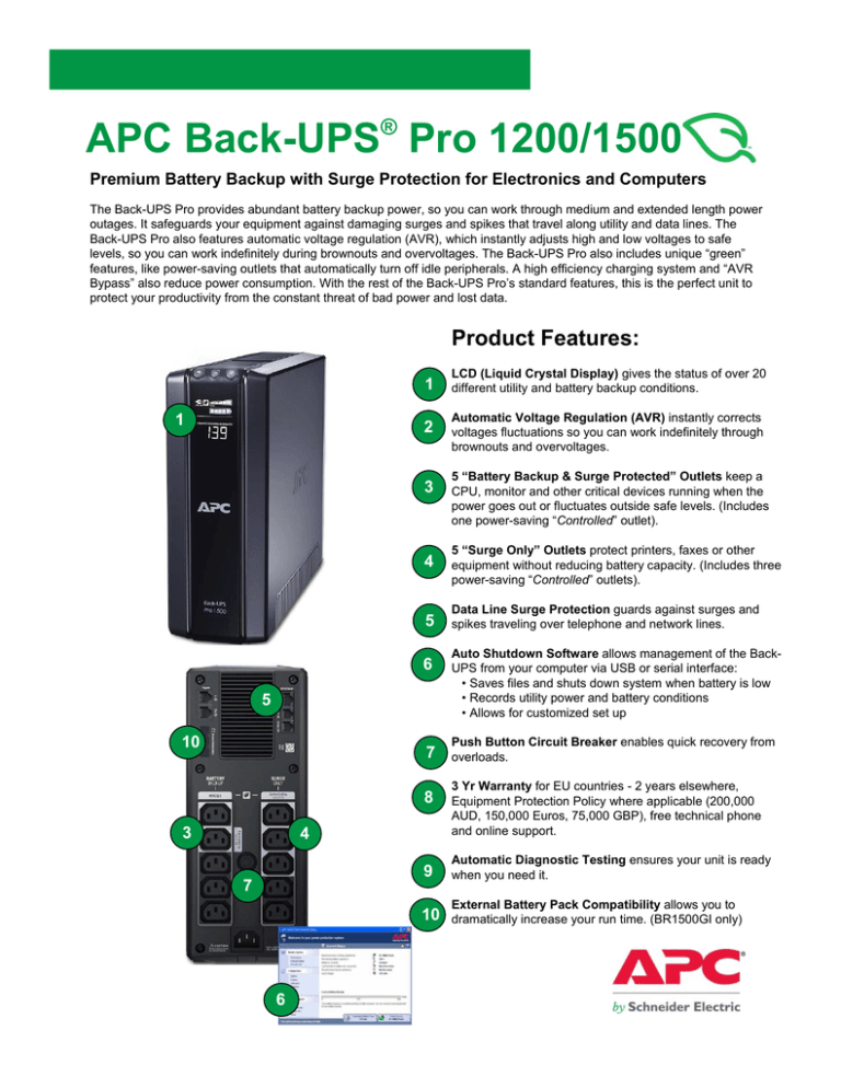 APC Back-UPS® Pro 1200/1500