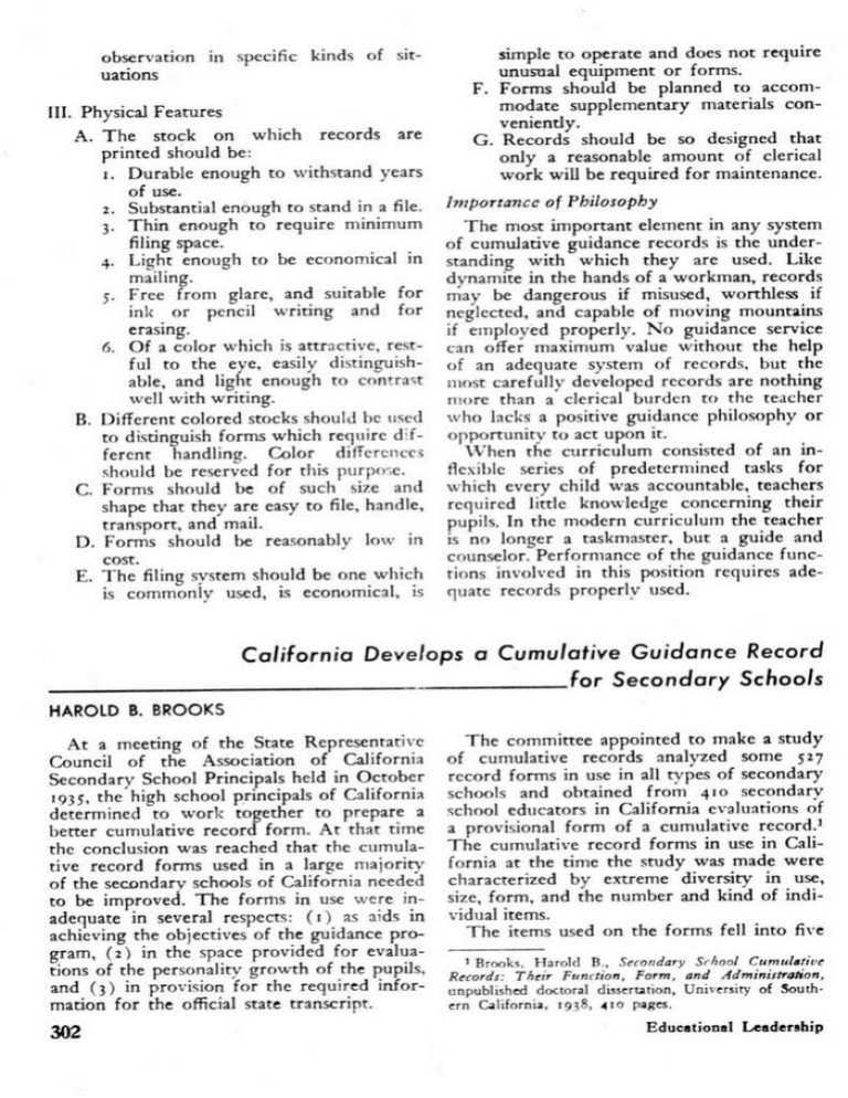 California Develops a Cumulative Guidance Record for