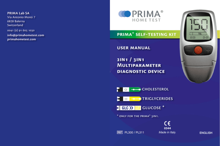 user manual 2in1 / 3in1 Multiparameter diagnostic device prima