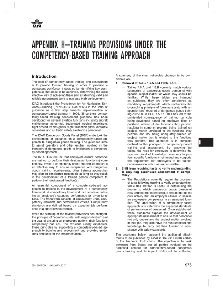 Competency-Based Training for Dangerous Goods Transport