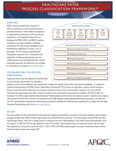 APQC Process Classification Framework (PCF) Overview