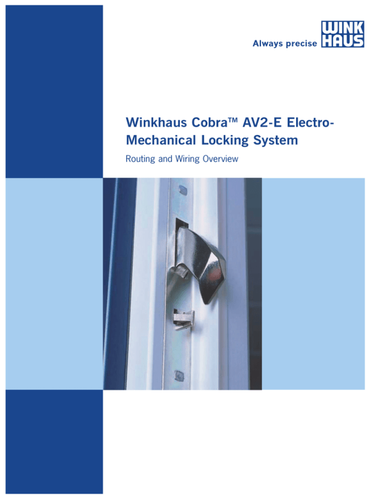 Winkhaus Cobra AV2-E: Routing & Wiring Overview