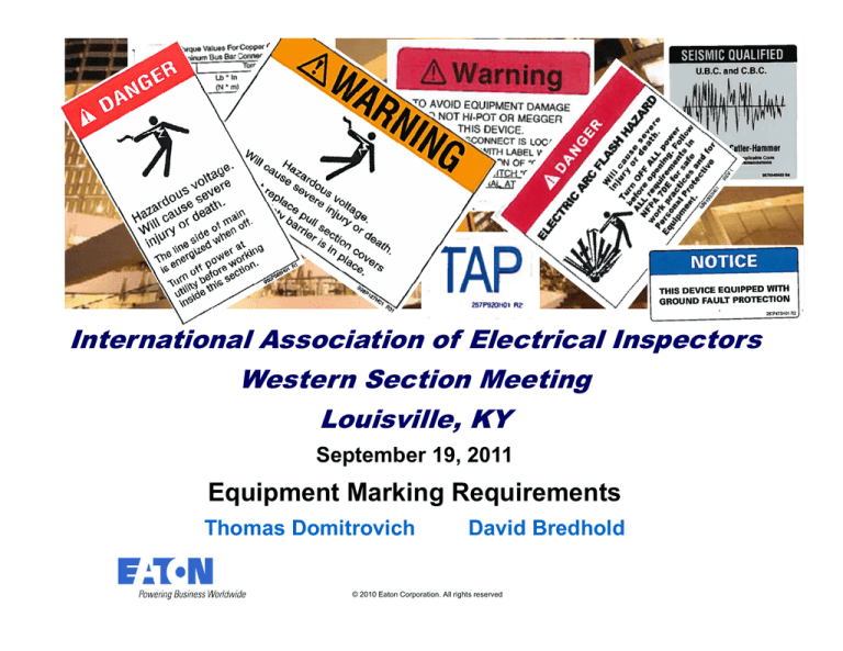 Equipment Marking Requirements