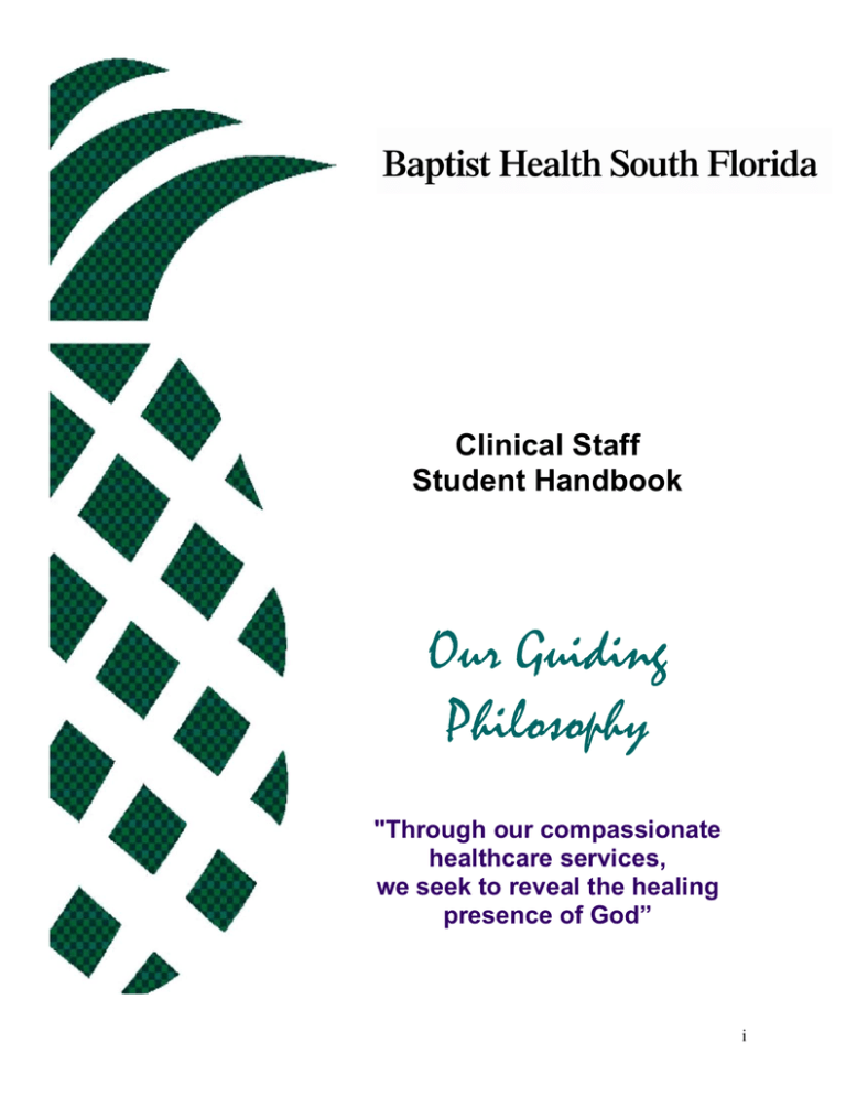 Clinical Staff Student Handbook - Baptist Health South Florida