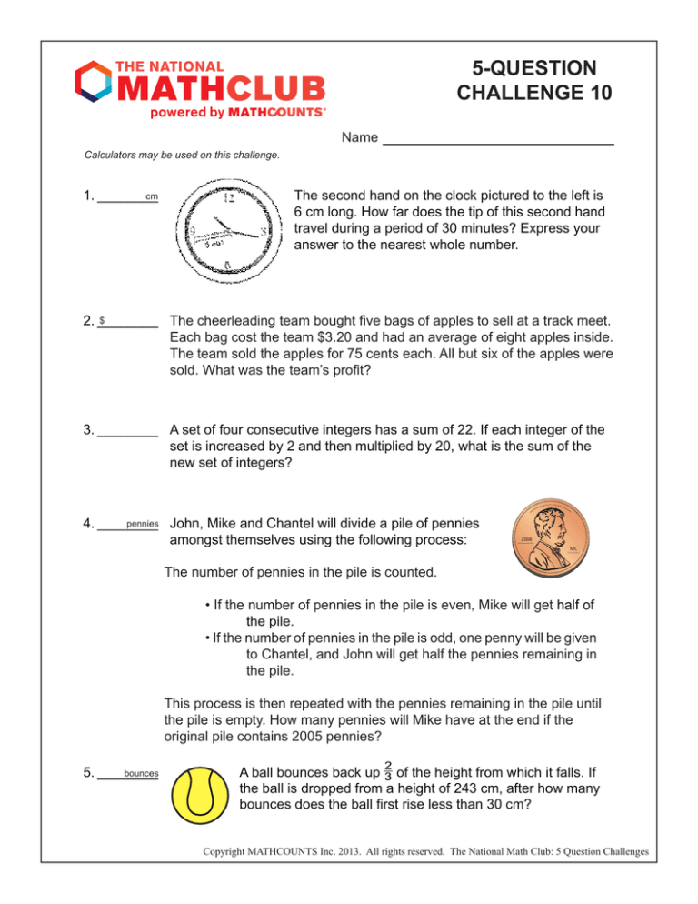 5-question challenge 10