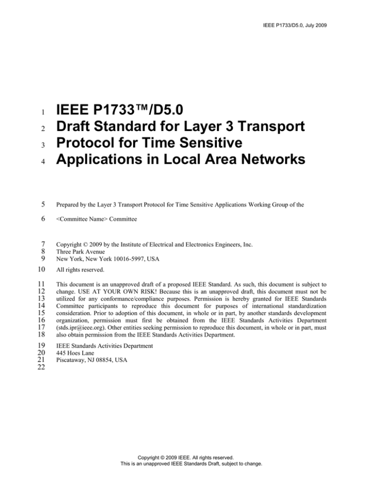 Ieee Standards Draft Standard Template
