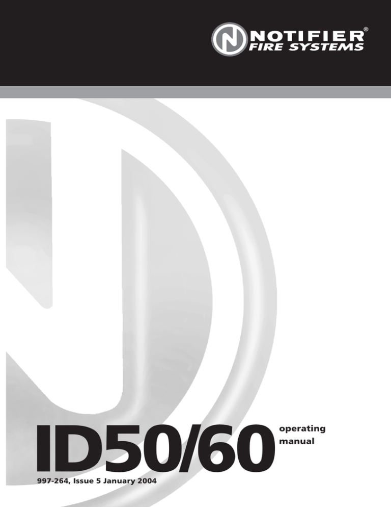 Notifier ID50 Operating Manual