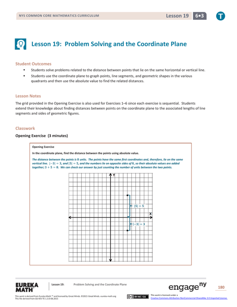 Coordinate Plane Problem Solving: Lesson Plan