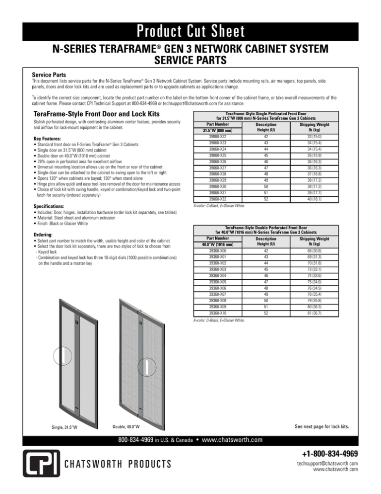 N-SERIES TERAFRAME GEN 3 CABINET SERVICE PARTS