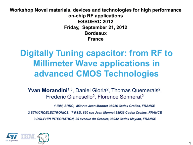 Digitally Tunable Capacitors for RF & Millimeter Wave CMOS