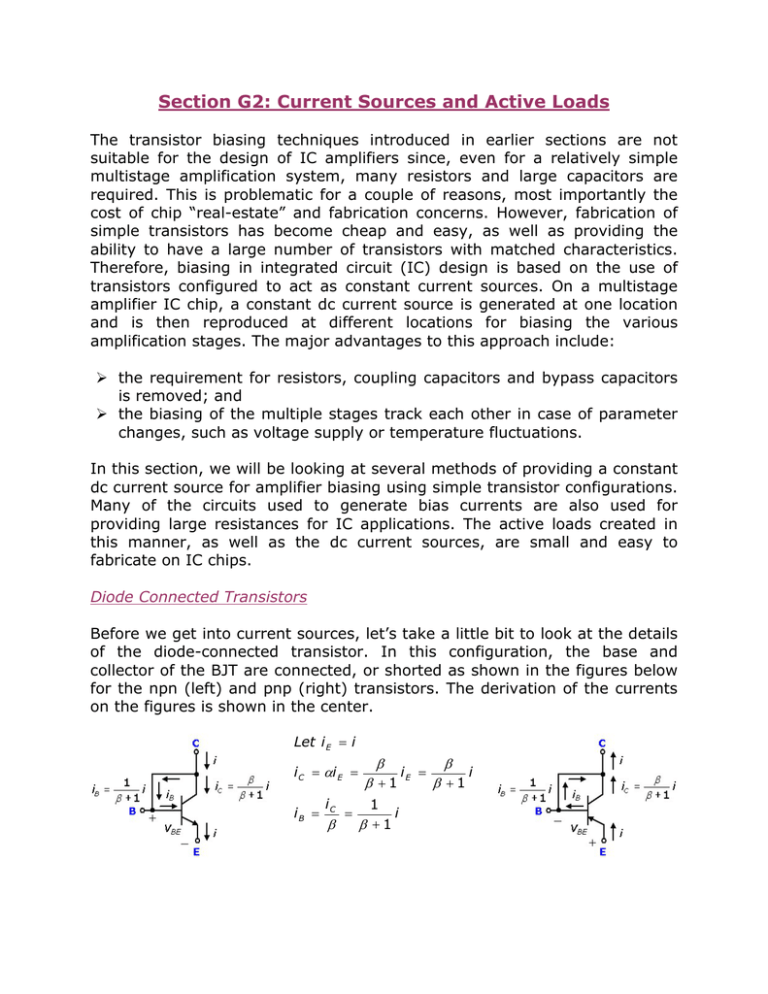 Current Sources & Active Loads: IC Amplifier Biasing Techniques