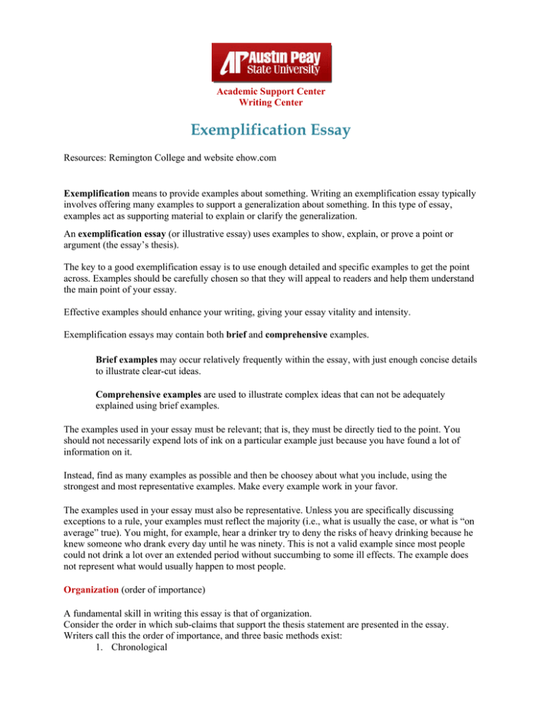 Exemplification Essay: Writing Guide & Examples